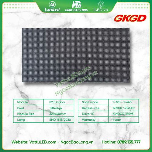 LED màn hình P2.5 GKGD indoor | Tấm LED P2.5 1920hz/3840hz